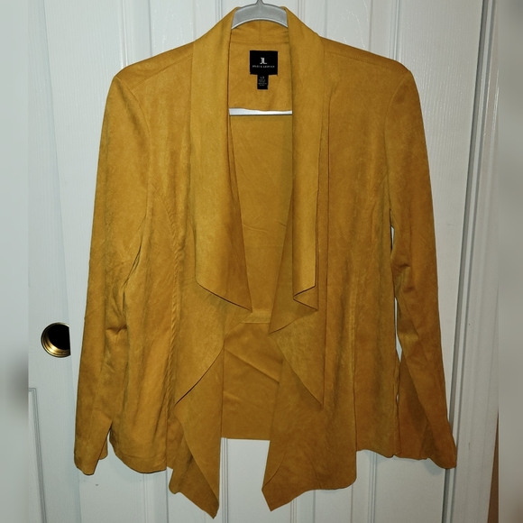 Jules & Leopold | Jackets & Coats | Nwot Mustard Yellow Suede Jacket ...